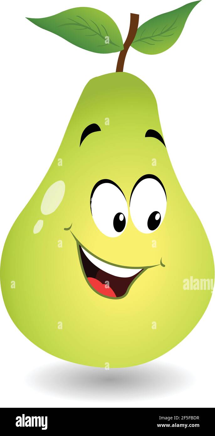 Pear Cartoon vector isolated on white background. Cartoon fruit Stock ...