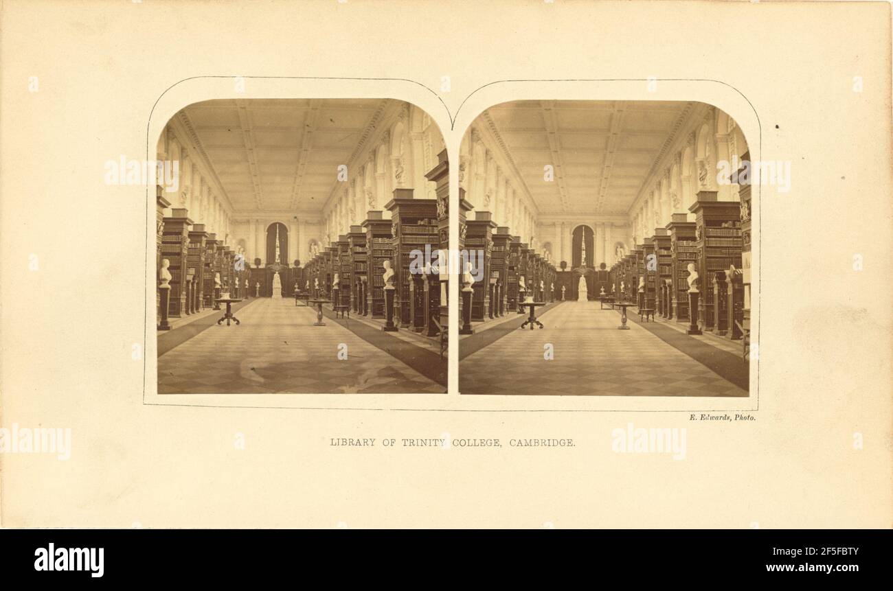 Library of Trinity College, Cambridge. Ernest H. Edwards (British, 1837 ...