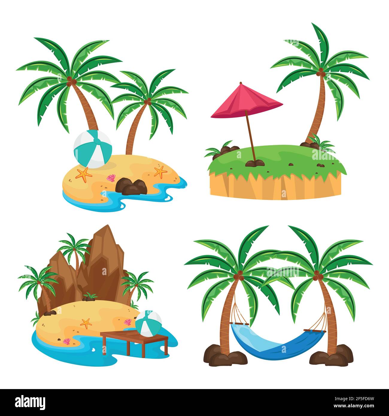 islands four scenes Stock Vector Image & Art - Alamy