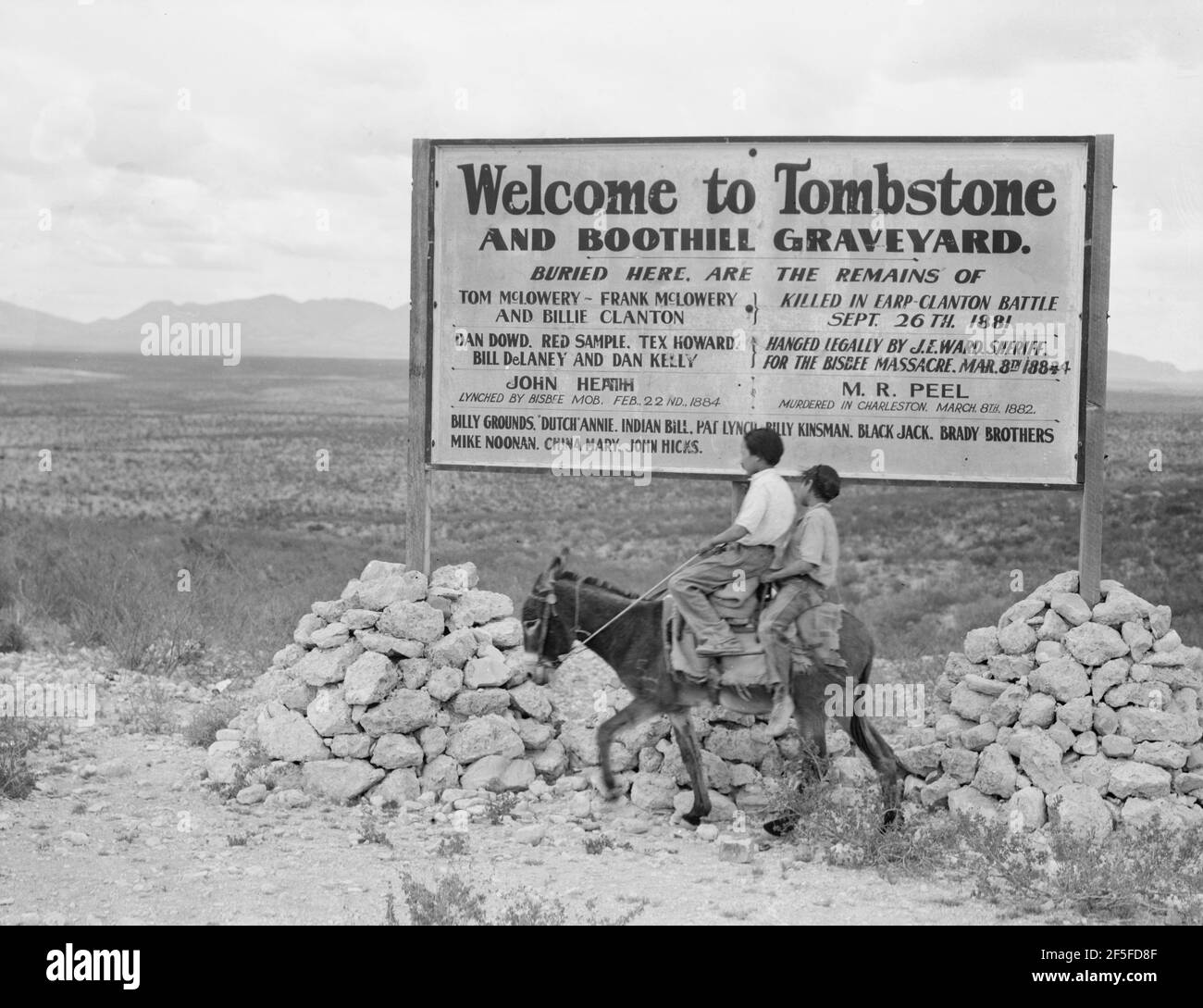Sign entering Tombstone, Arizona. May 1937.Photograph by Dorothea Lange ...
