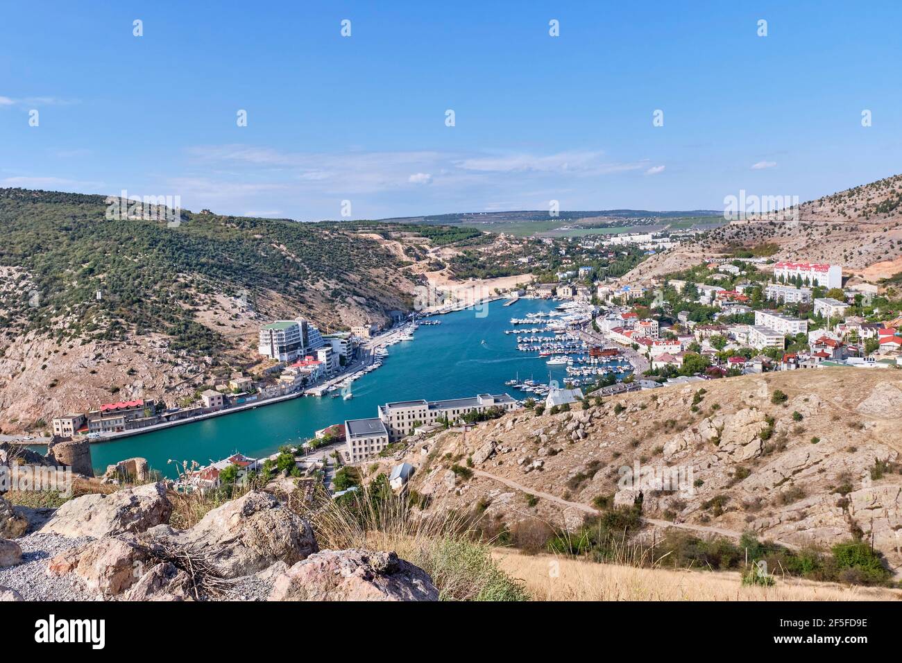 Top view of the Balaklava Bay, city Sevastopol, Crimean Peninsula Stock ...