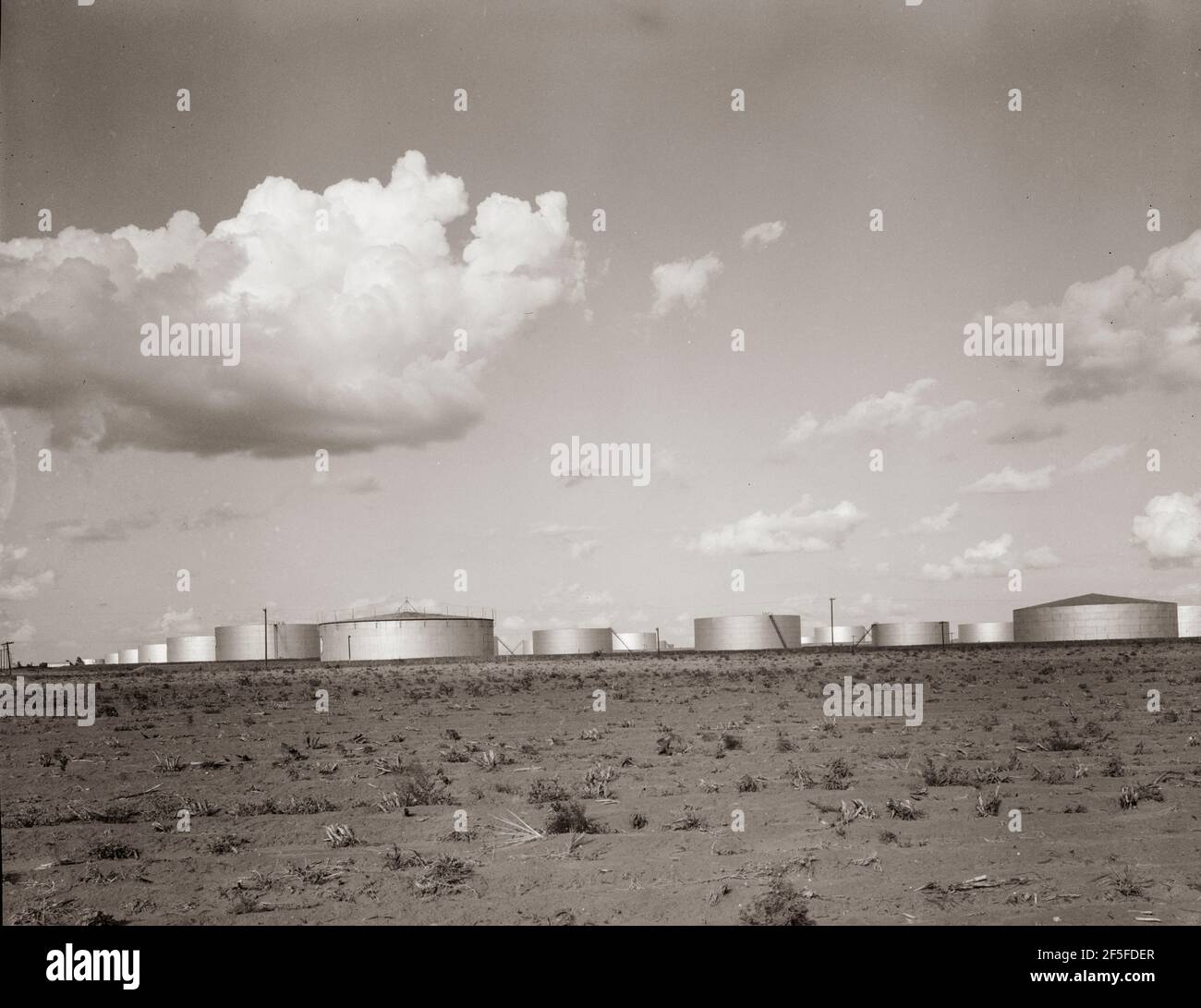 Oil tank farm near Odessa, Texas. May 1937.Photograph by Dorothea Lange ...