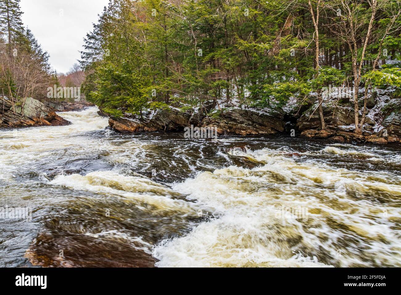 Oxtongue Rapids Conservation area Dwight Ontario Canada in winter Stock ...