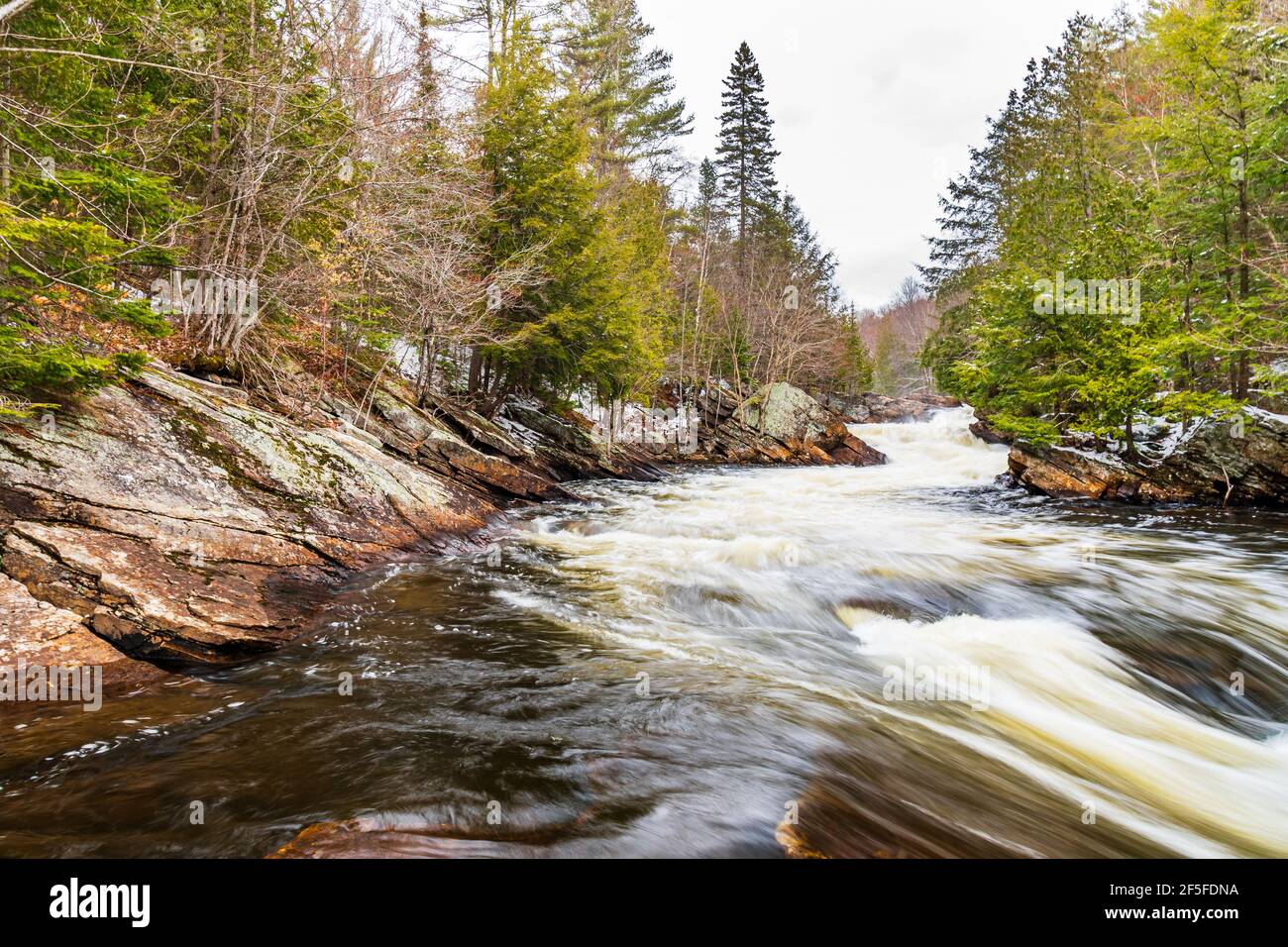 Oxtongue Rapids Conservation area Dwight Ontario Canada in winter Stock ...