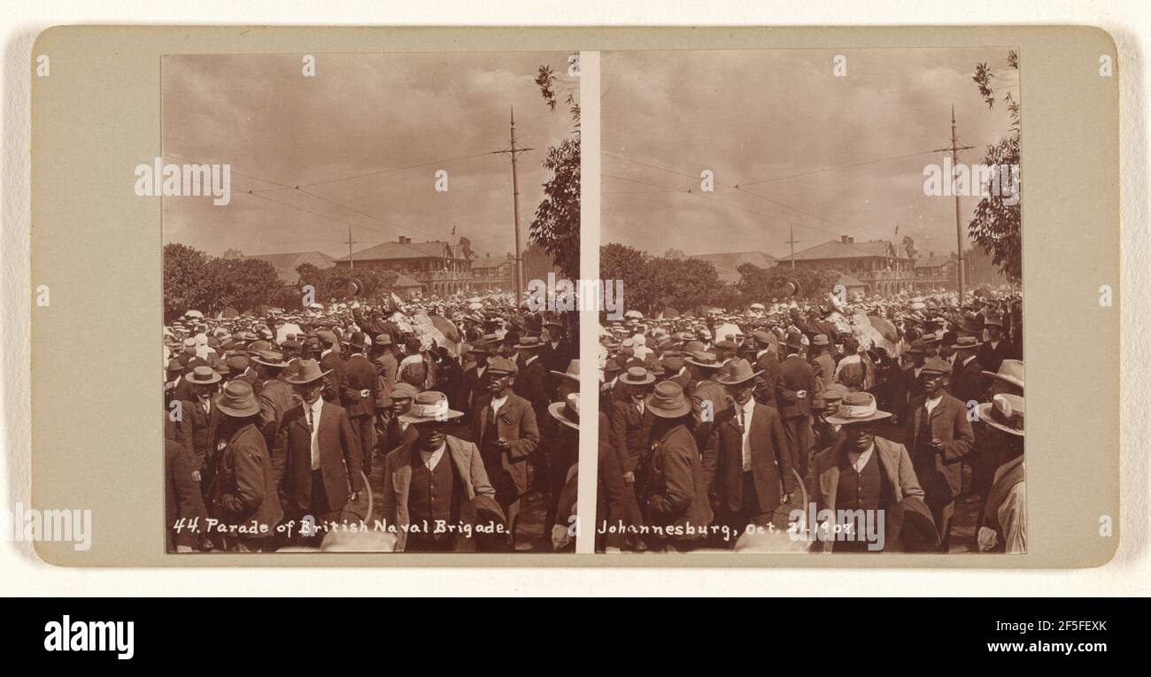 Parade of British Naval Brigade. Johannesburg, Oct. 21, 1908.. J ...