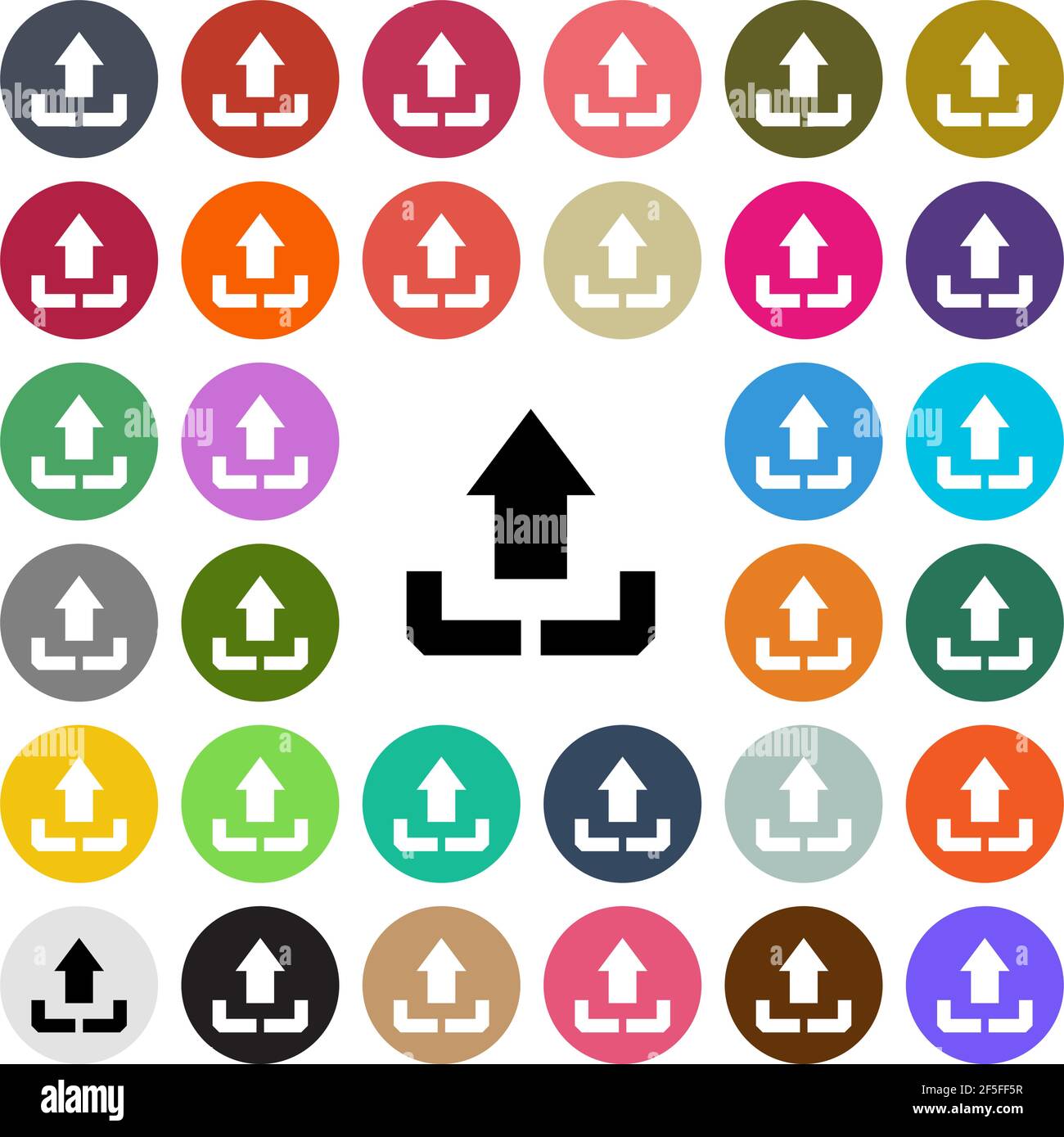 Vector modern Upload flat design icon set in button Stock Vector Image ...