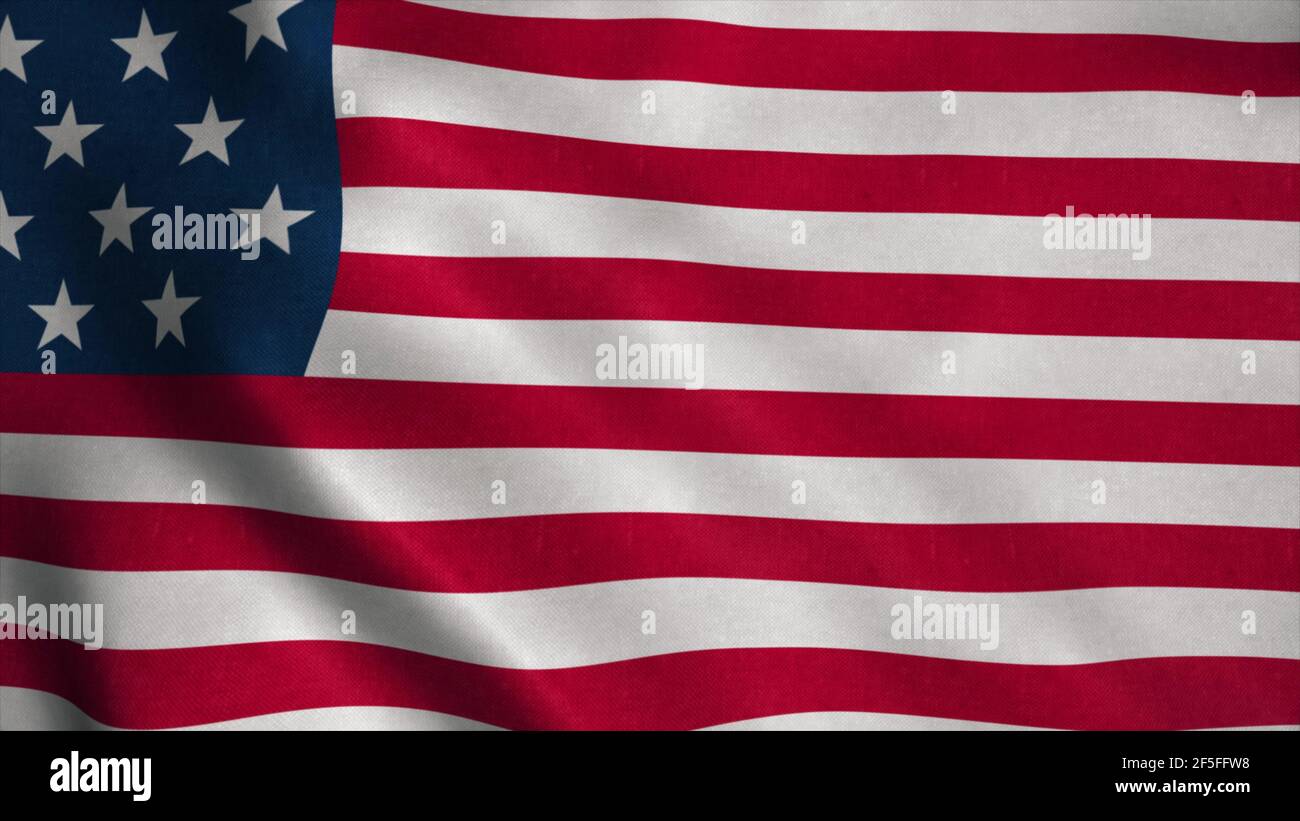 American flag fluttering in the wind. 3d illustration Stock Photo - Alamy