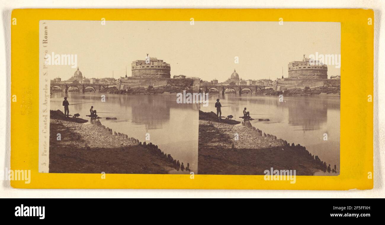 Ponte e Castel S. Angelo e S. Pietro (Roma). Carlo Ponti (Italian, born ...