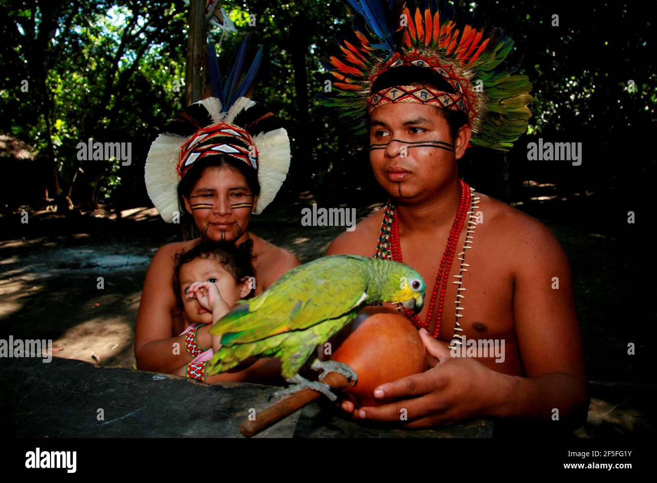 porto seguro, bahia / brazil - august 4, 2008: Pataxo indigenous people ...