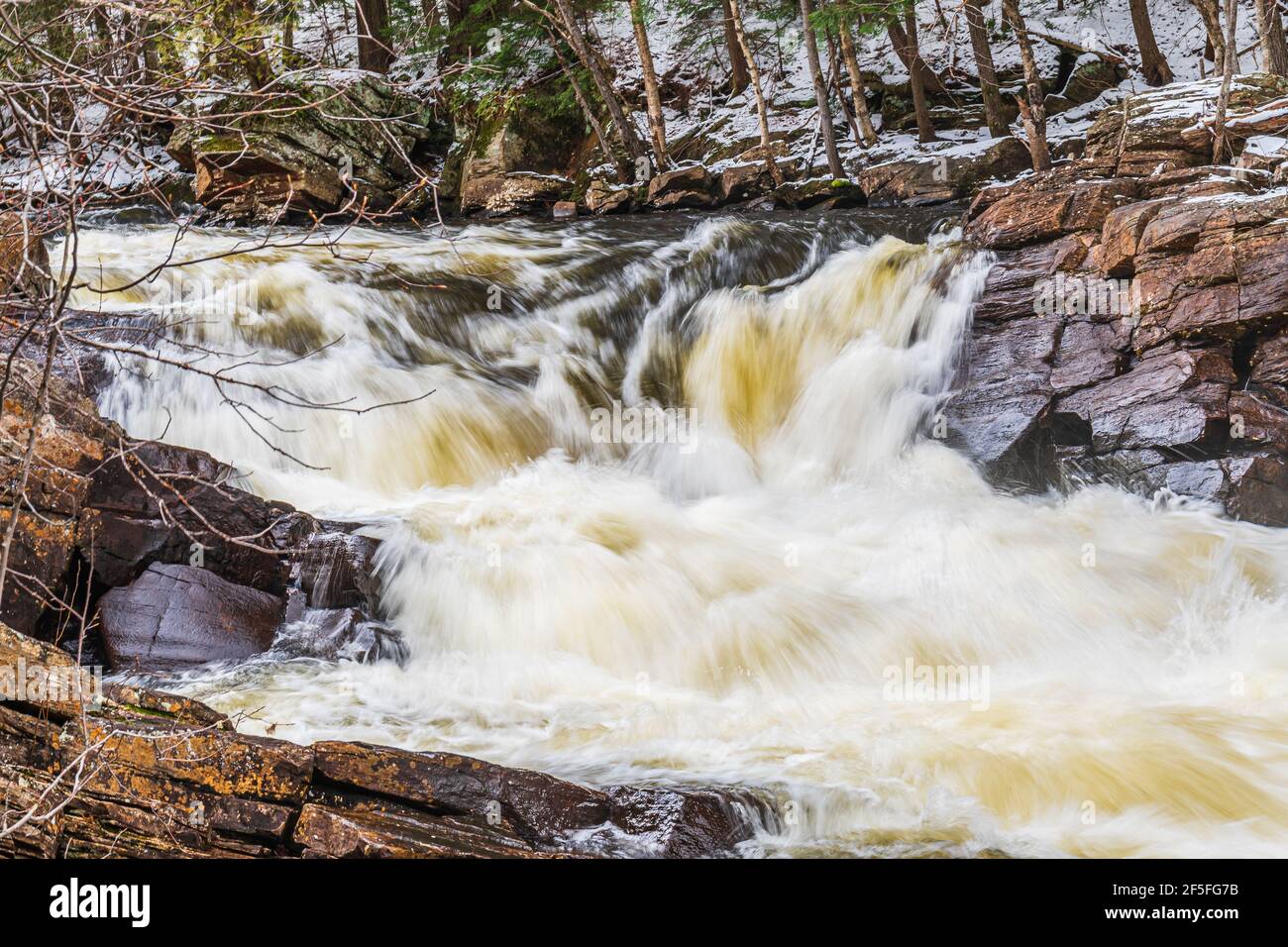 Oxtongue Rapids Conservation area Dwight Ontario Canada in winter Stock ...