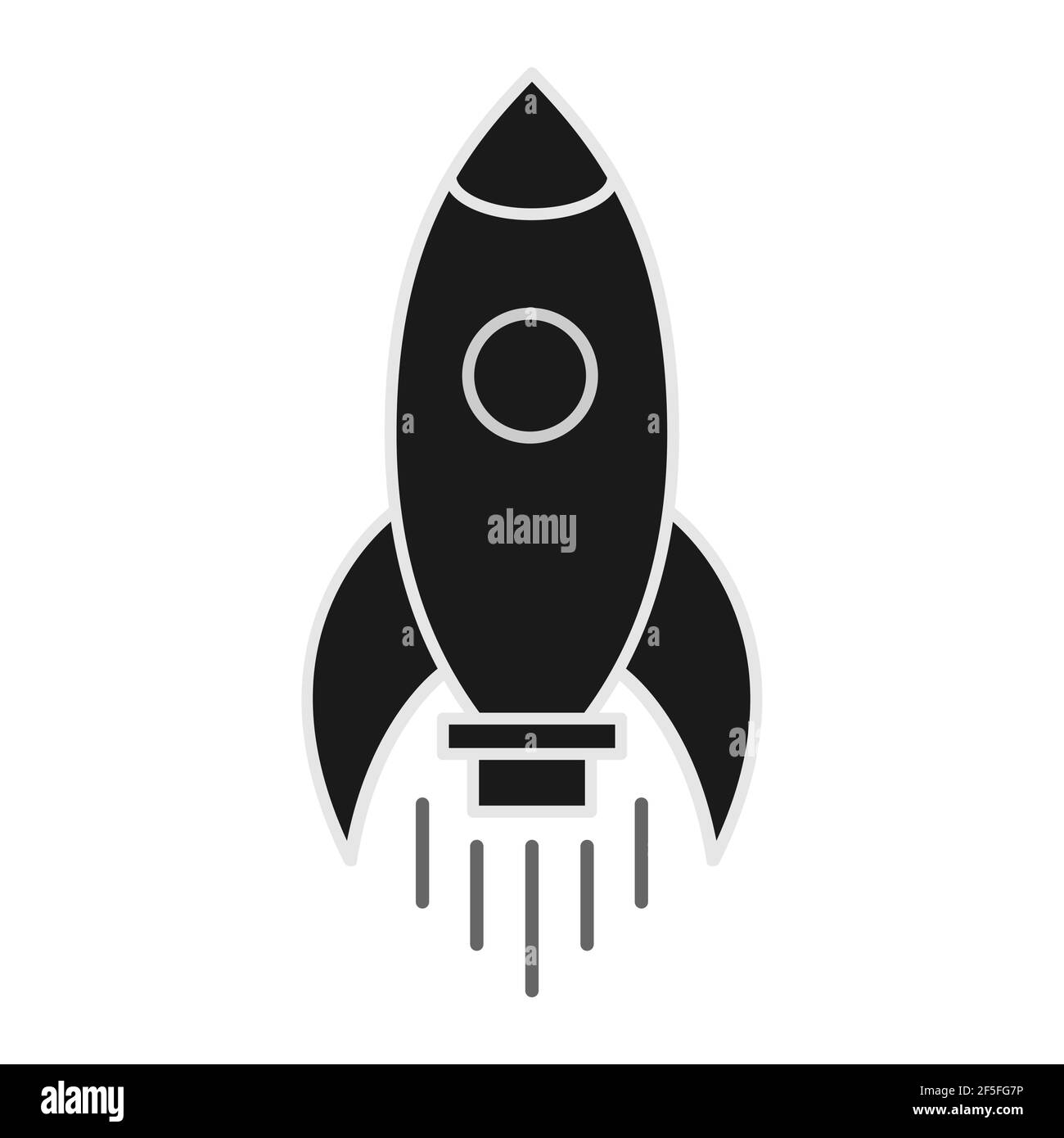 Rocket ship icon isolated on white background. Travel illustration ...