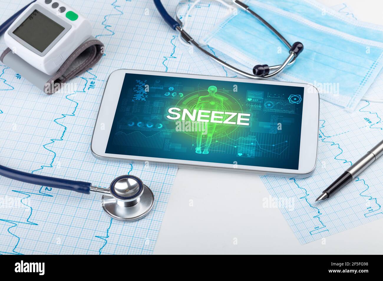 Tablet pc and doctor tools Stock Photo - Alamy
