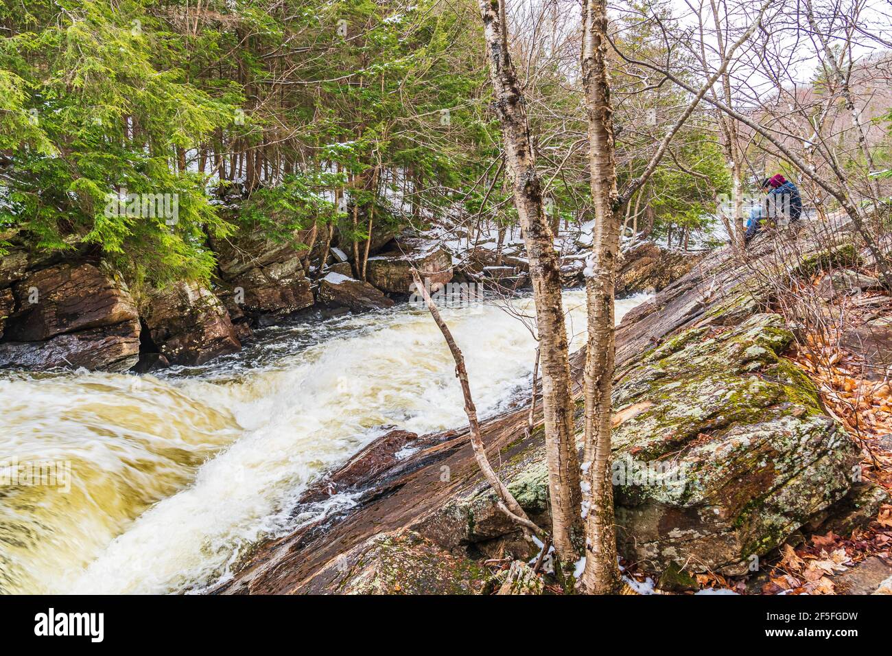 Oxtongue Rapids Conservation area Dwight Ontario Canada in winter Stock ...
