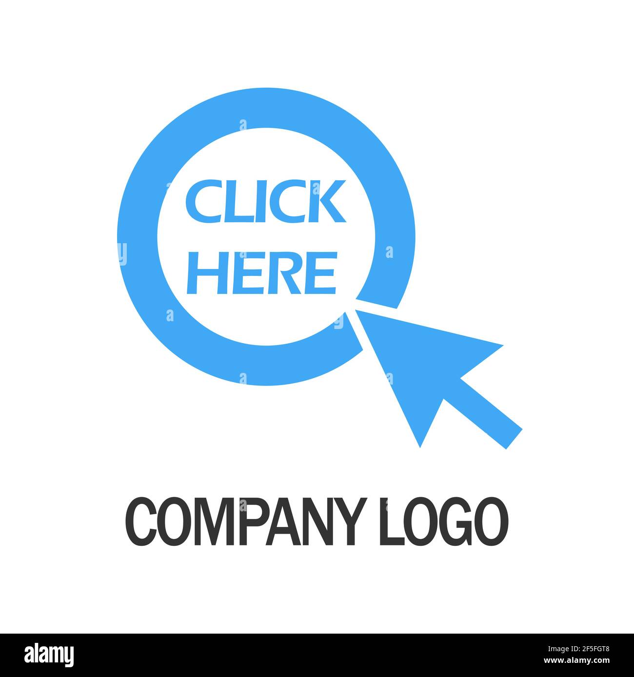 click here with arrow company logo design template, Business ...