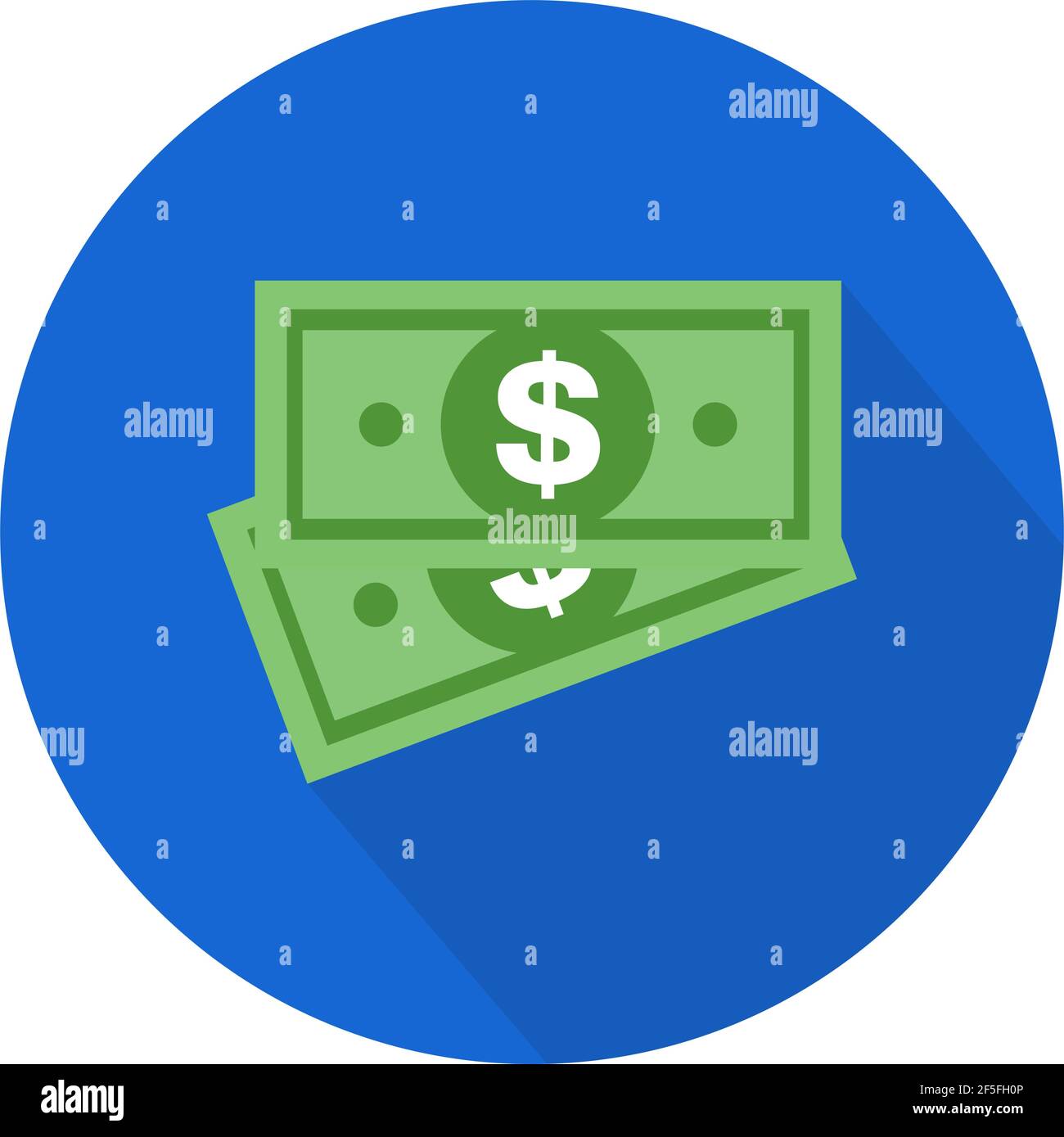 Dollar paper money icon, symbol on color background. Vector isolated ...