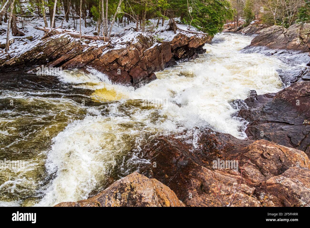Oxtongue Rapids Conservation area Dwight Ontario Canada in winter Stock ...