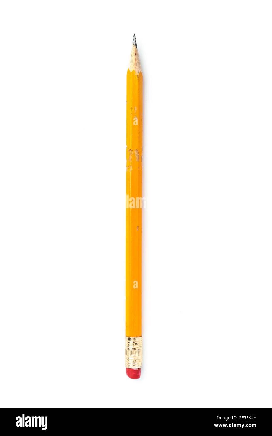 Office Pencil isolated on white background. Top view Stock Photo - Alamy