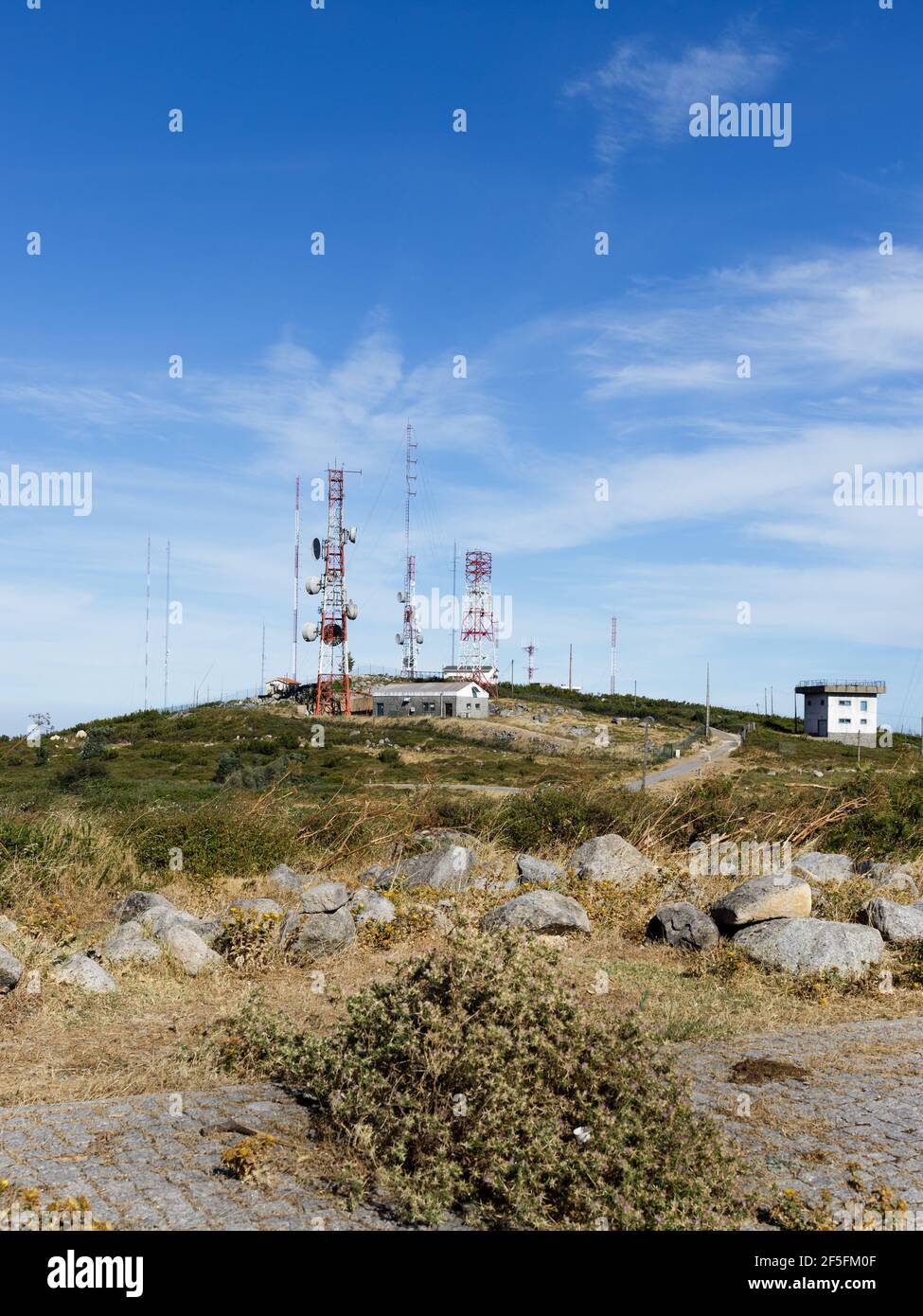 View of the top of Monchique mountain range in Foia the highest point ...
