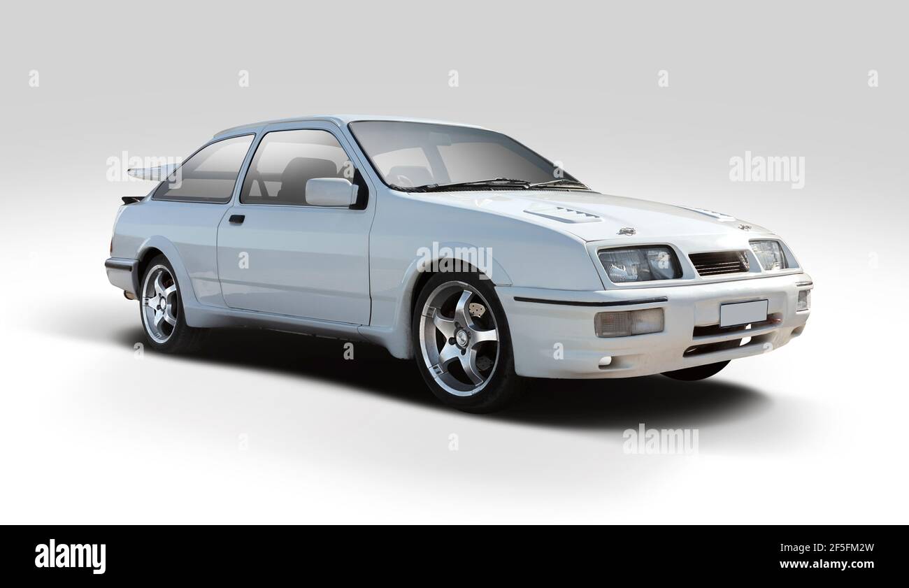 Classic British sport car side view isolated on white background Stock ...