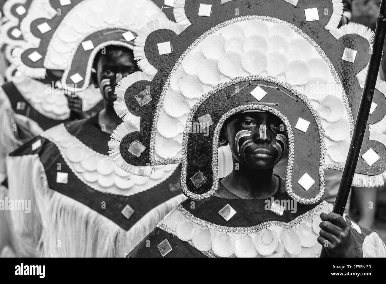 Young People In Colourful Costume Take Part In A Street Procession ...