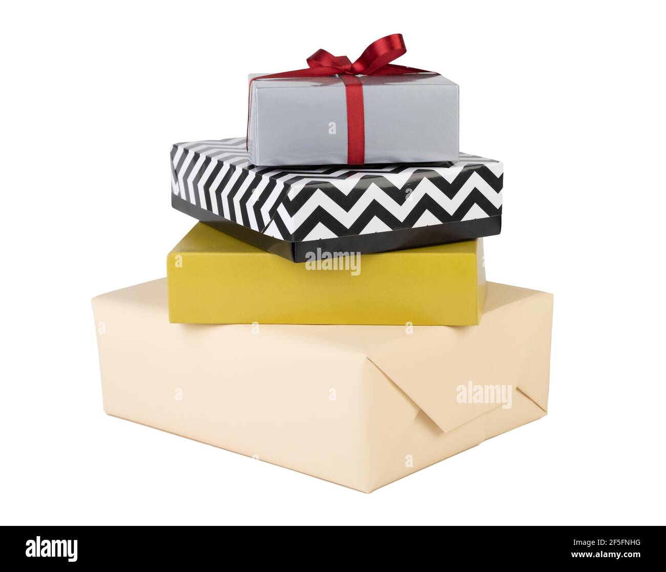 Pile of Gift boxes isolated over white background Stock Photo - Alamy