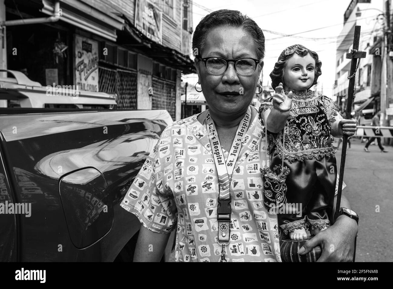 Local People Parade Their Santo Nino Statues Around The Streets Of ...