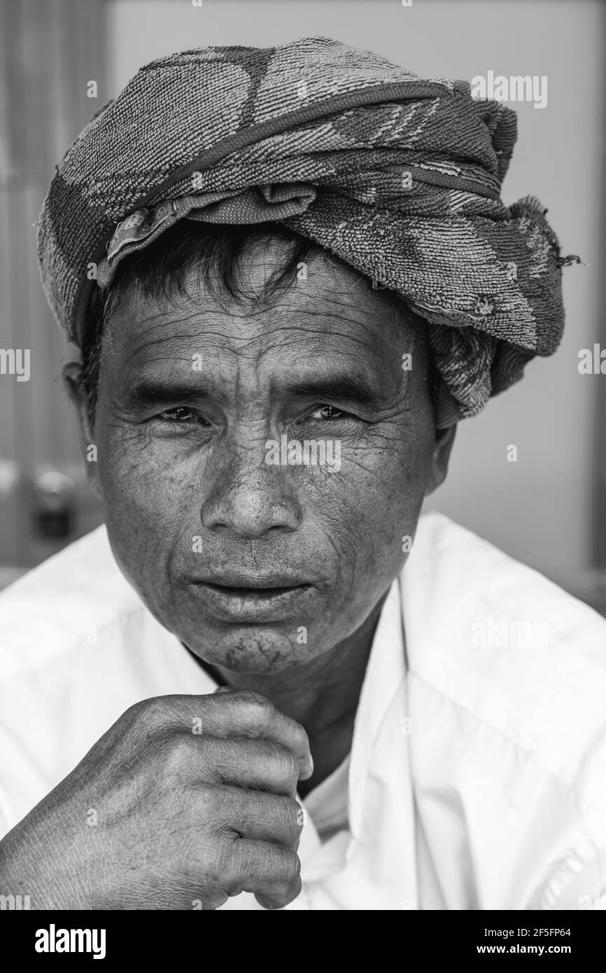 A Portrait Of A Man From The Pa’O Ethnic Minority, Nyaung Shwe, Shan ...