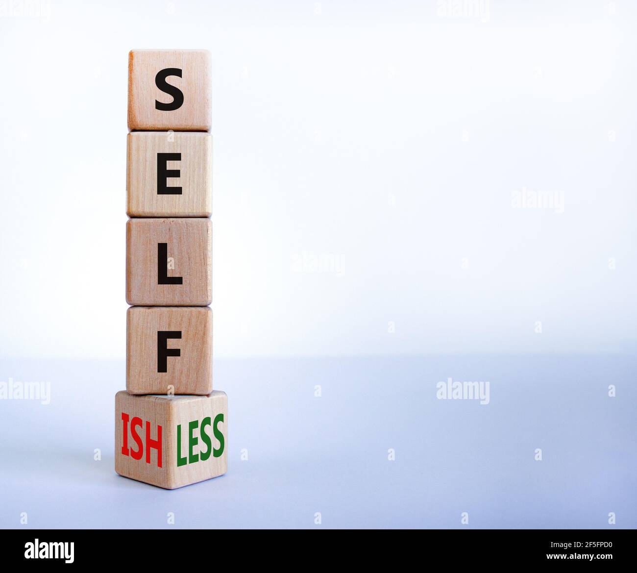 Selfish or selfless symbol. Turned cubes and changed the word 'selfish ...