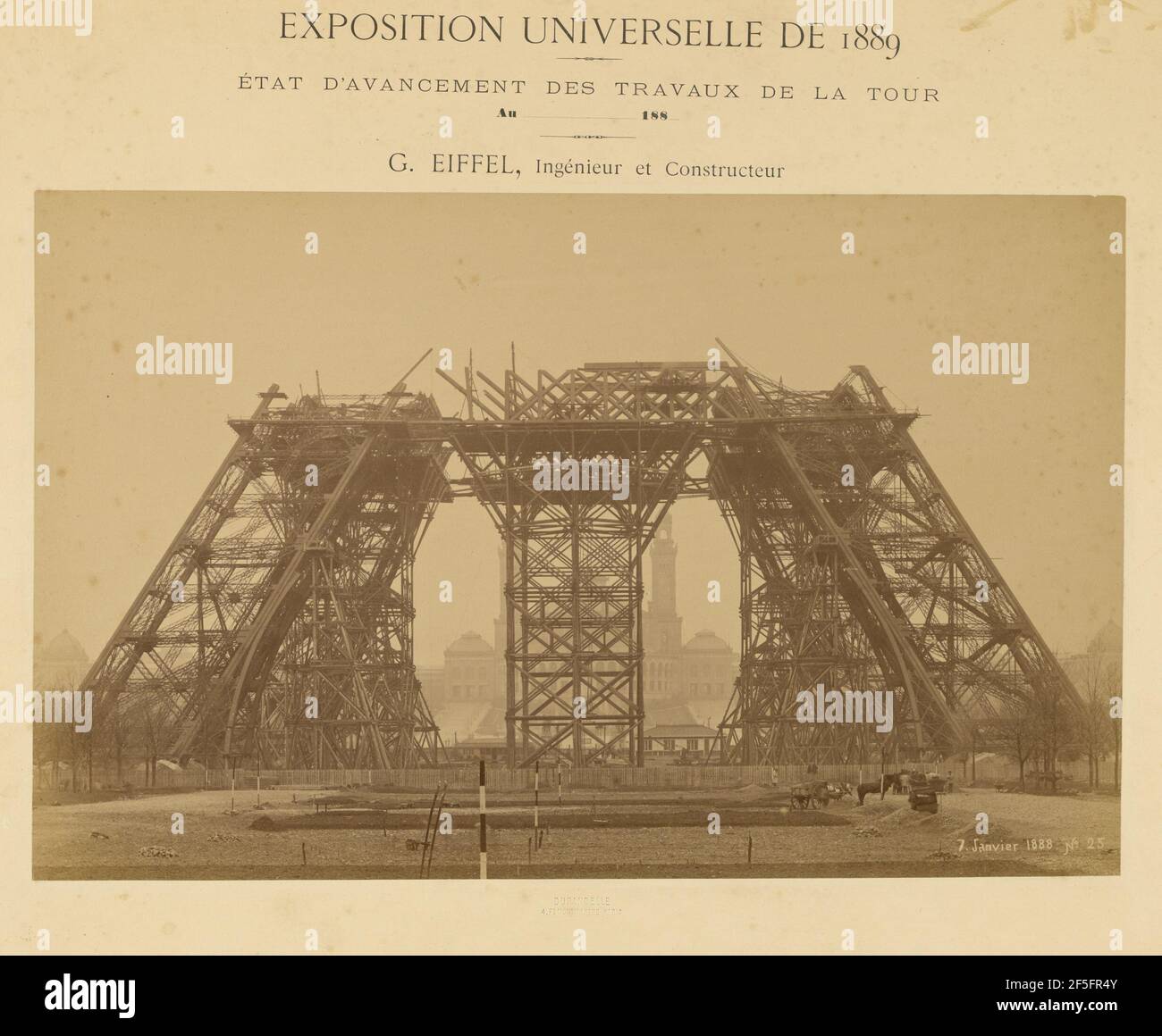 The Eiffel Tower: Piers Nearing The First Level. Louis-Émile Durandelle ...