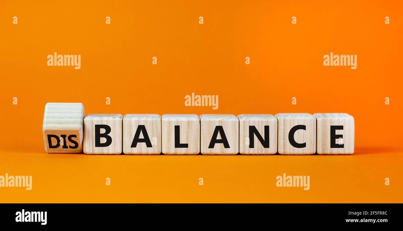 Balance or disbalance symbol. Turned cubes and changed the word ...