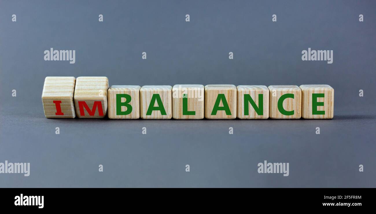 Balance or imbalance symbol. Turned cubes and changed the word ...