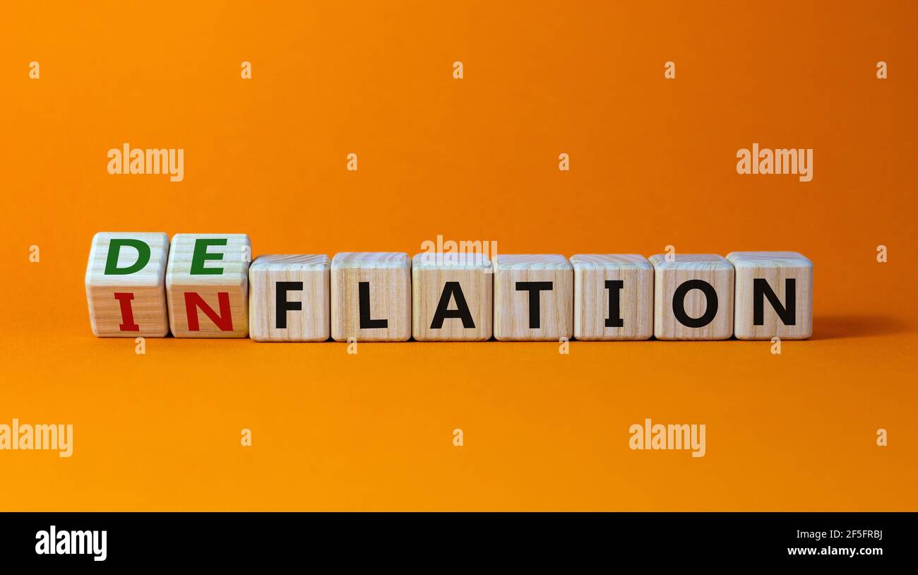 Inflation or deflation symbol. Turned cubes and changed the word ...