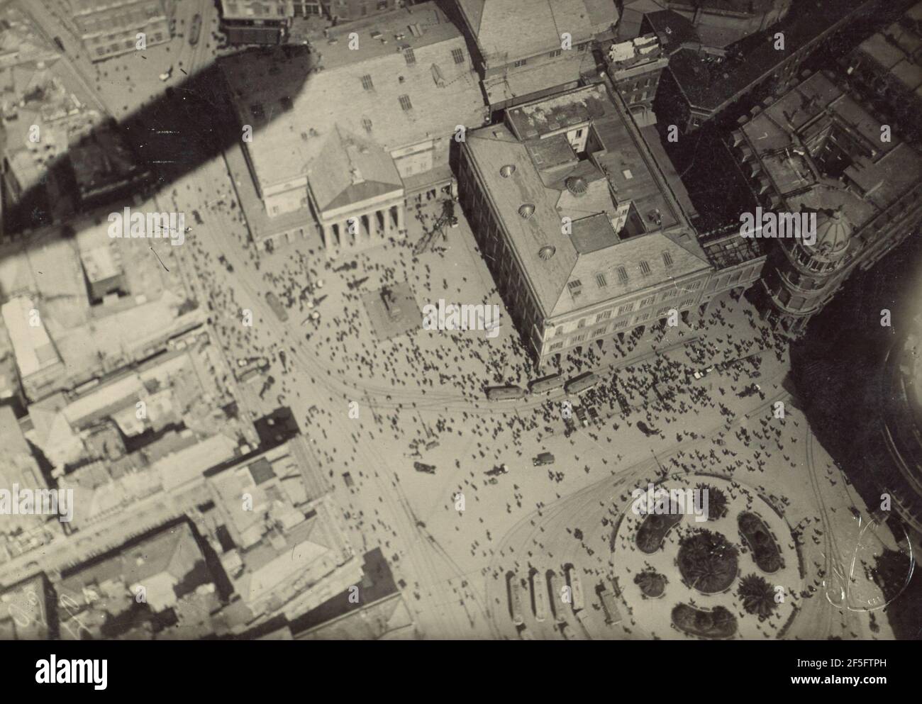 Cityscape with blimp shadow. Fédèle Azari (Italian, 1895 - 1930 Stock ...