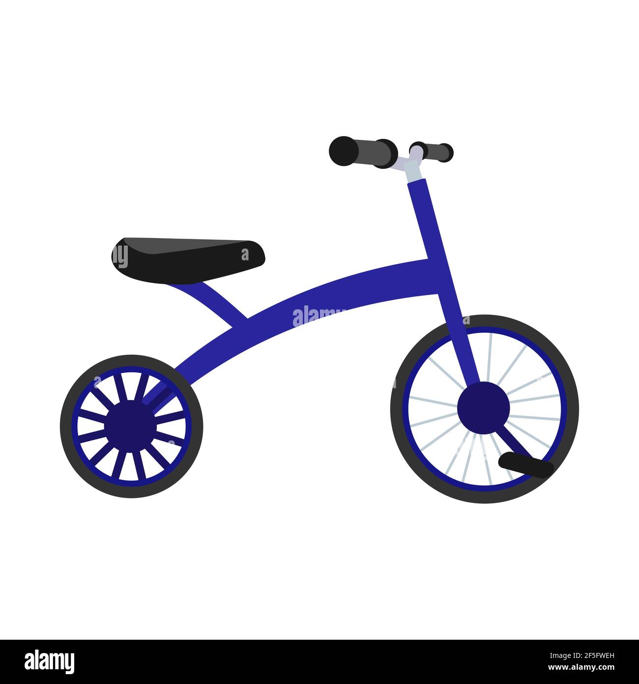 Vector illustration of bicycle, kids bike, wheel, transportation type ...