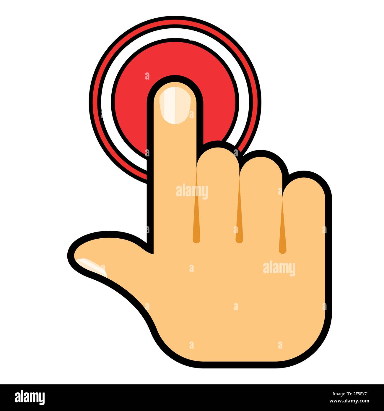 Hand push start button. Vector Stock Vector Image & Art - Alamy