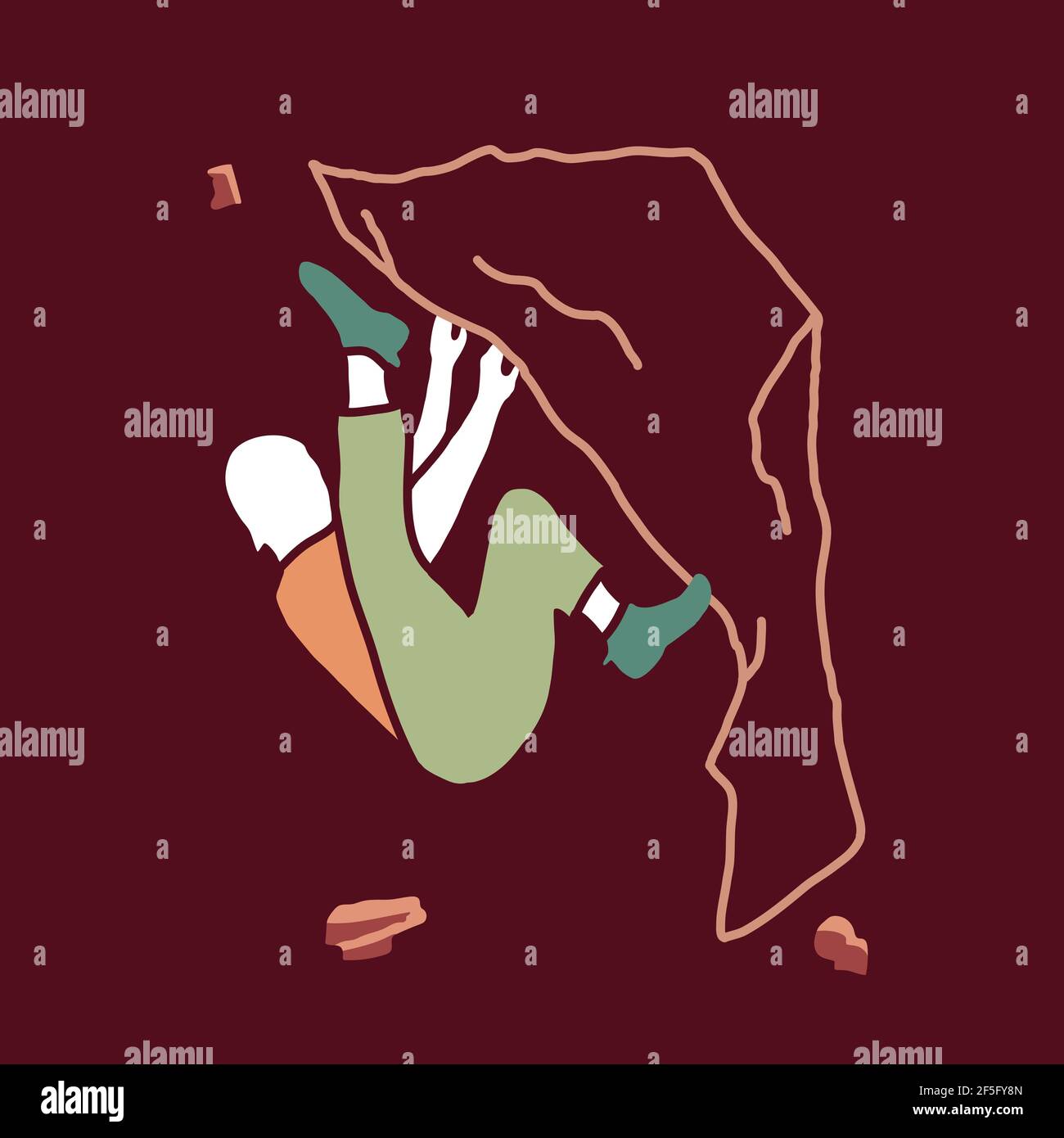 Rock climbing logo man climb hi-res stock photography and images - Alamy