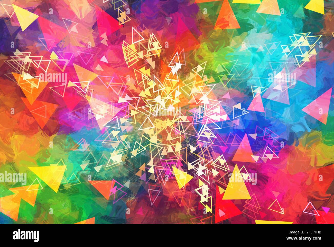 modern technology backgrounds of many multicolored triangles pointer ...