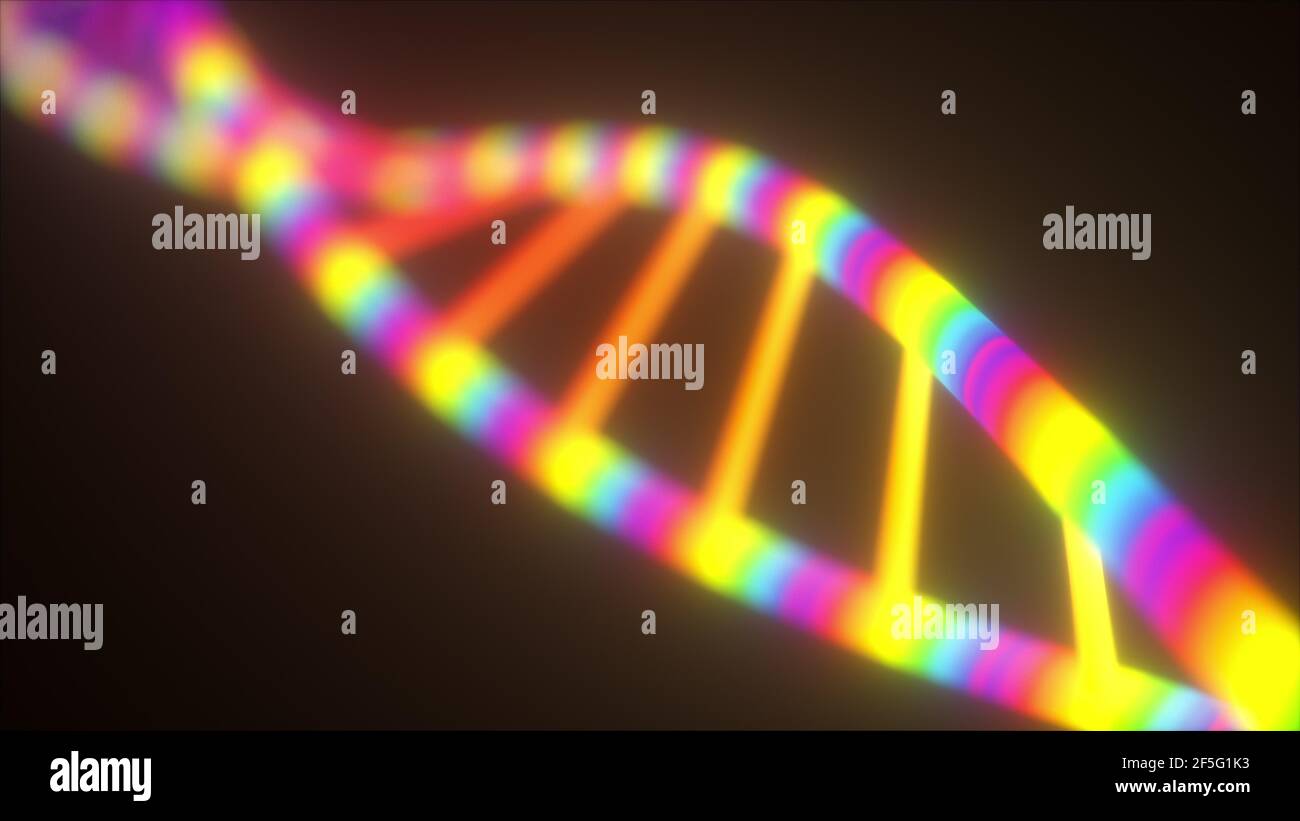 Chromosome under microscope magnification with 3d render genetic facets ...