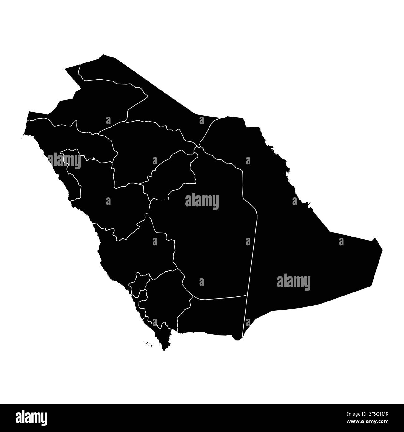 Saudi Arabia country map vector with regional areas Stock Vector Image ...