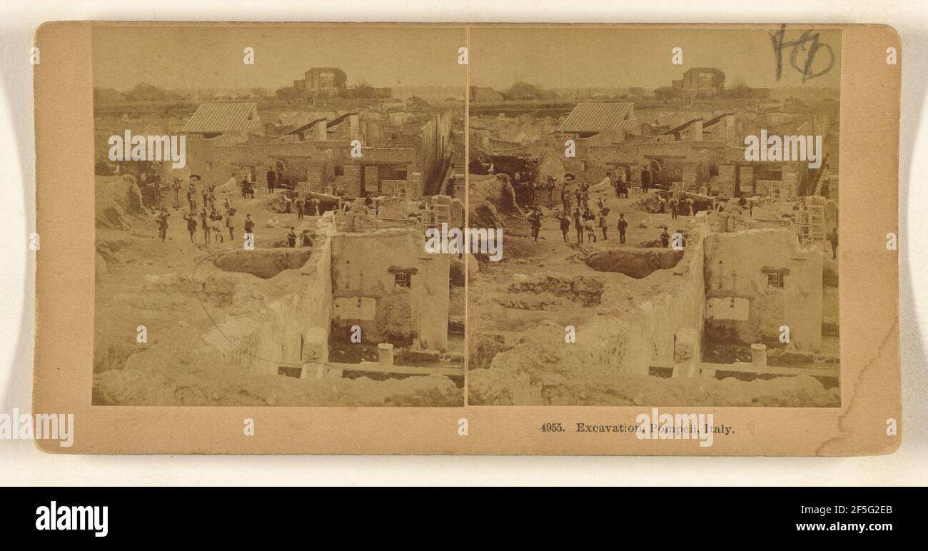 Excavation, Pompeii, Italy.. Benjamin West Kilburn (American, 1827 ...