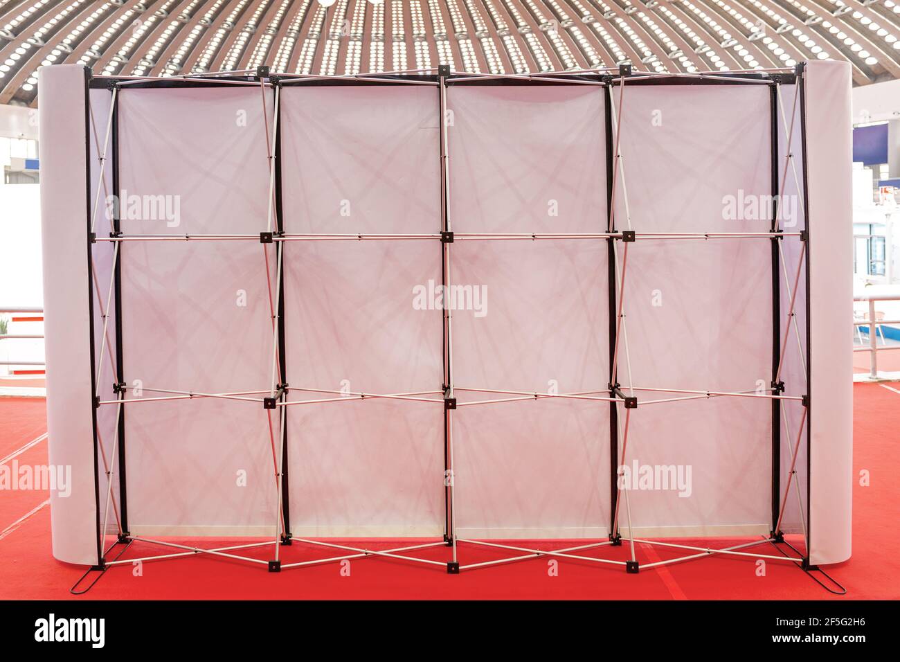 Pop Up Temporary Billboard Structure Stand in Expo Hall Stock Photo - Alamy