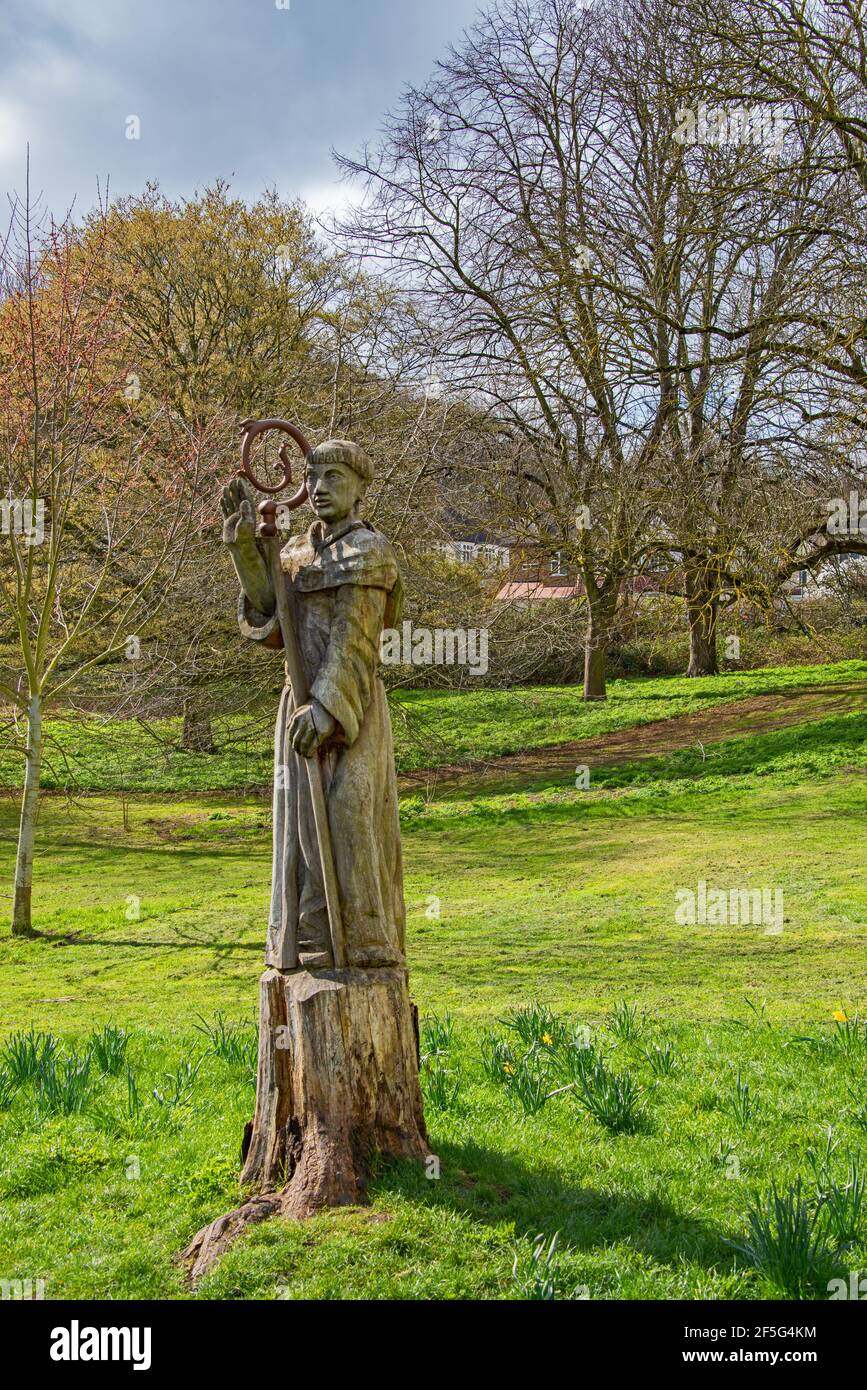 A figure carved from a tree stump by Tom Harvey 'The Green Man' ancient ...