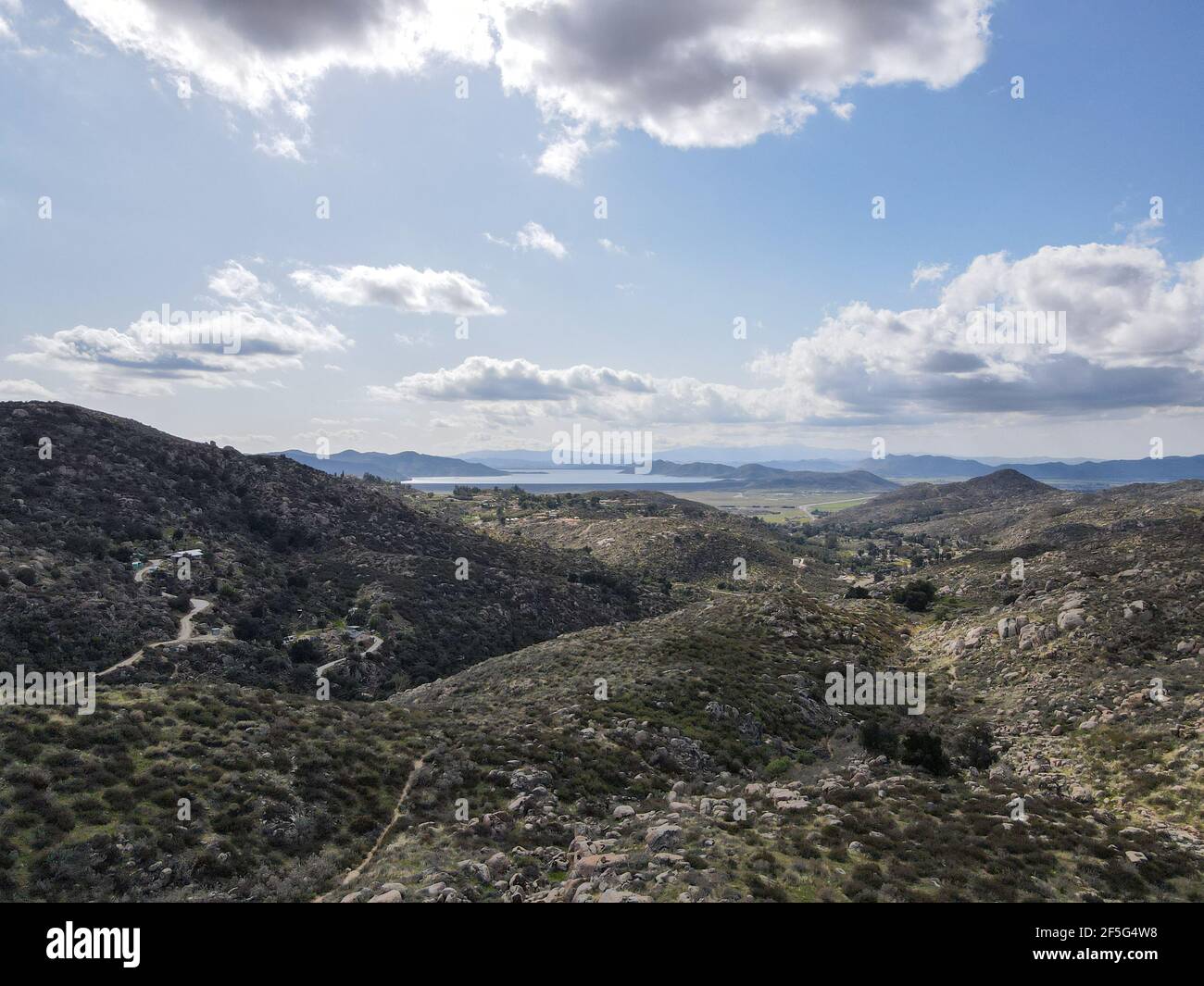 Aerial view of Simpson park wilderness valley in Santa Rosa Hills ...