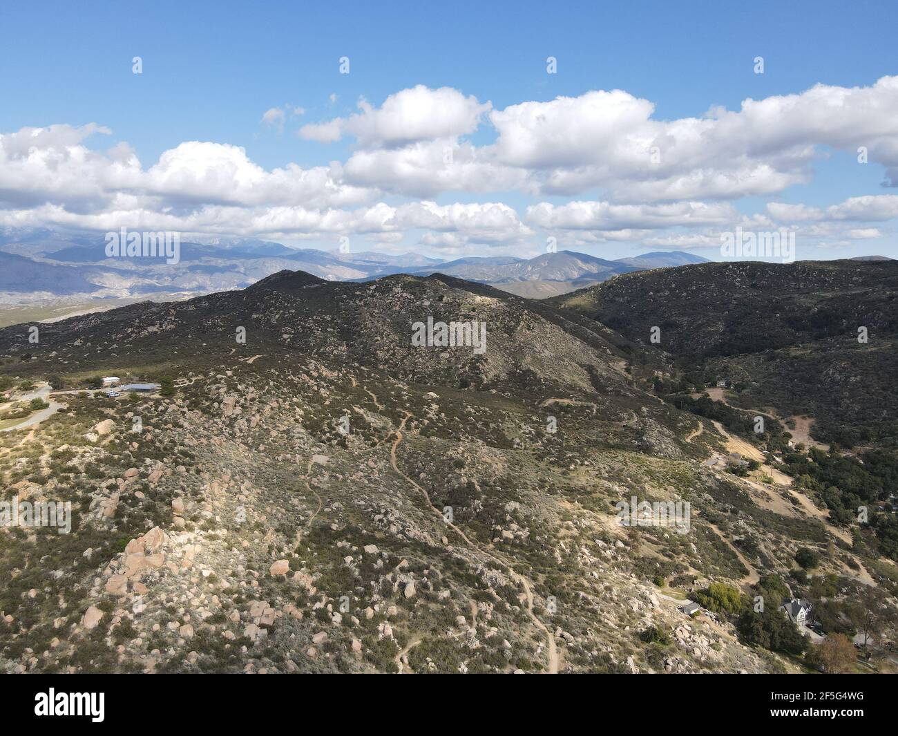 Aerial view of Simpson park wilderness valley in Santa Rosa Hills ...
