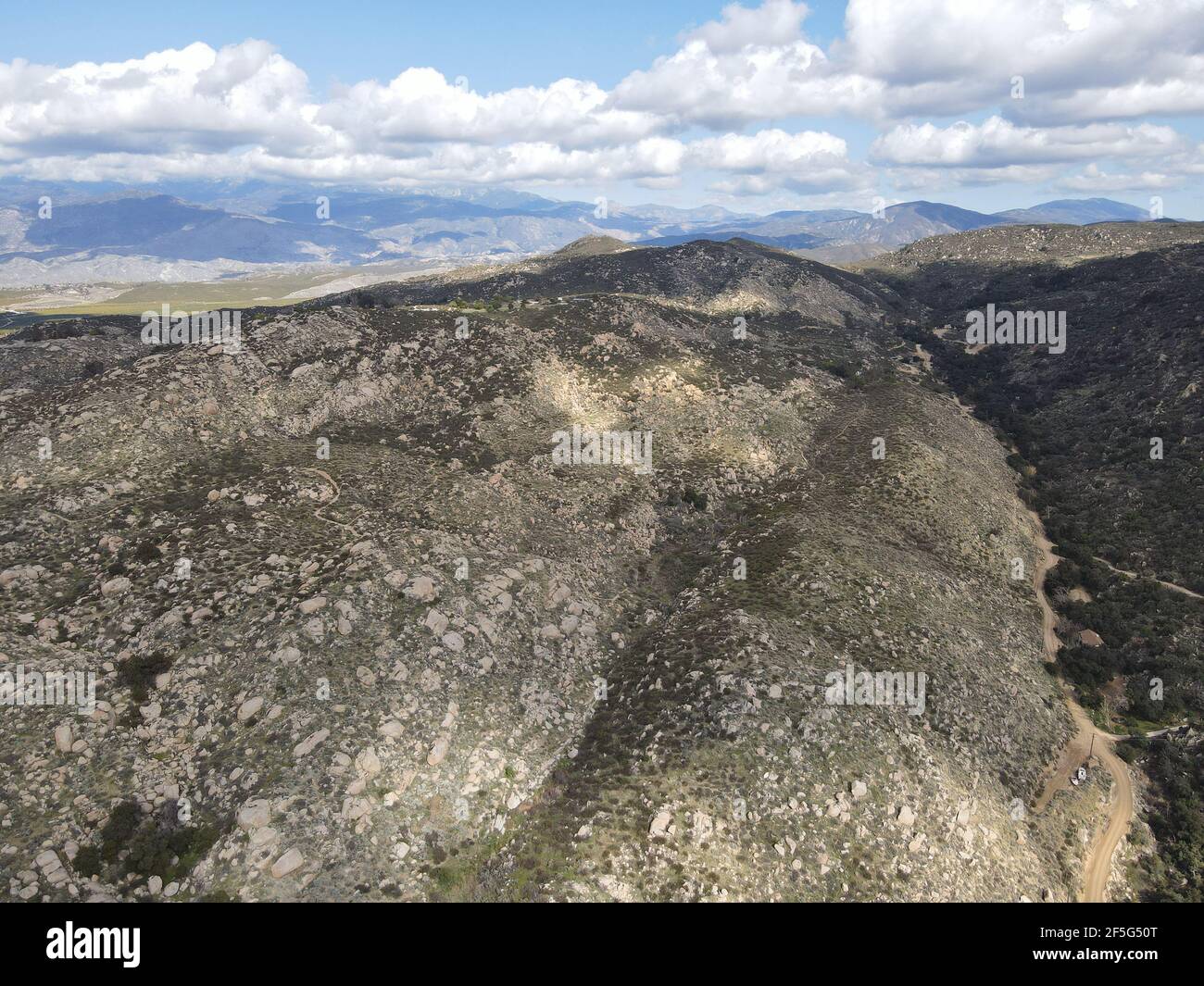 Aerial view of Simpson park wilderness valley in Santa Rosa Hills ...