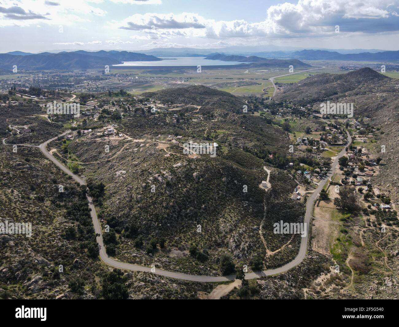 Aerial view of Simpson park wilderness valley in Santa Rosa Hills ...