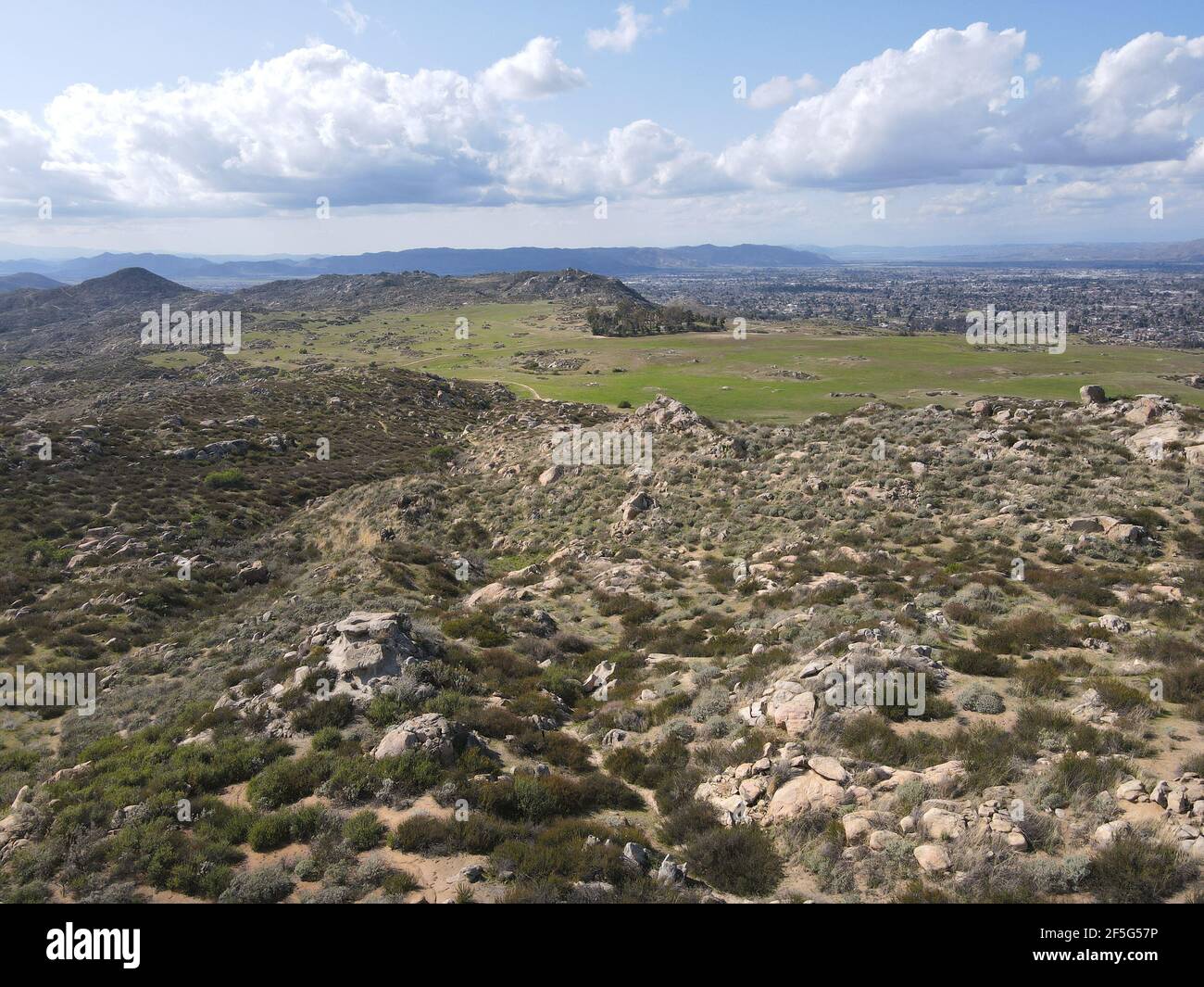 Aerial view of Simpson park wilderness valley in Santa Rosa Hills ...