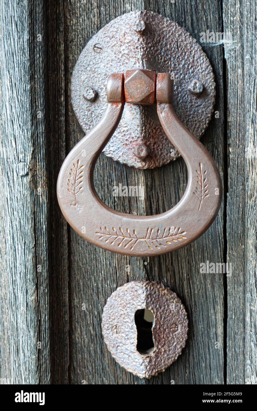 Latch handle and key-hole on the door of Holy Trinity Church, Long ...