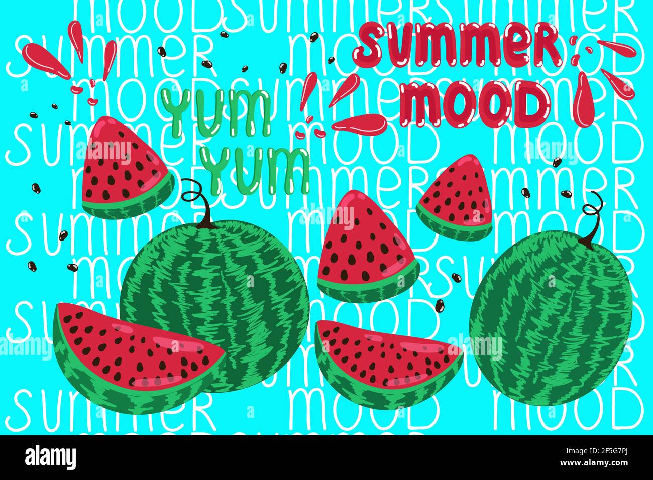 Banner Summer mood juicy watermelons,Juicy ripe watermelon set yum yum ...