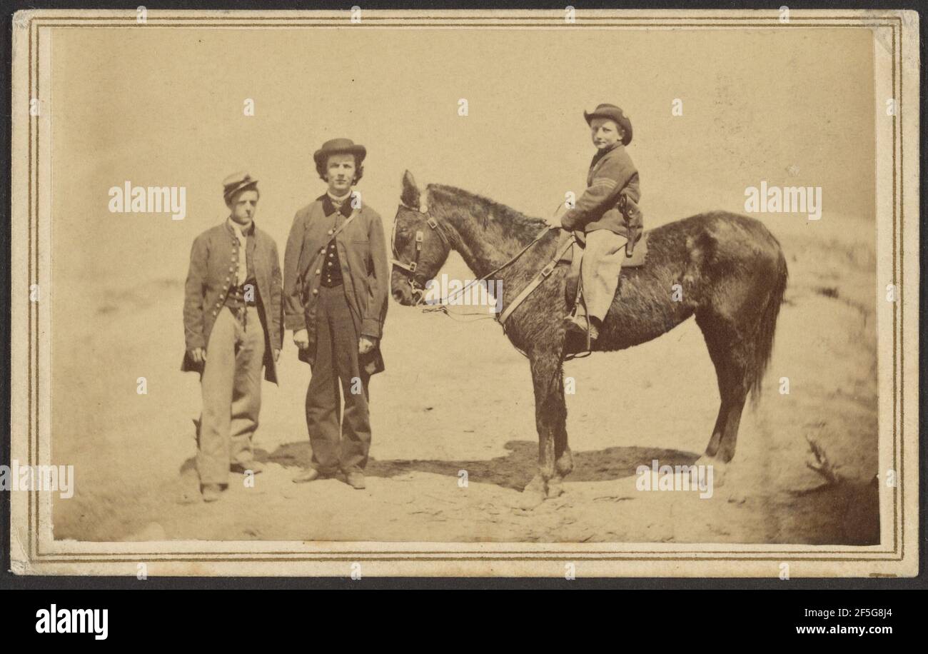 Sergeant John Clem and his horse. Royan M. Linn & Brother Stock Photo ...